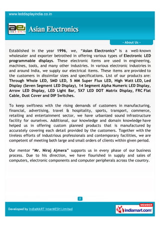 Asian Electronics, Mumbai, LED | PDF