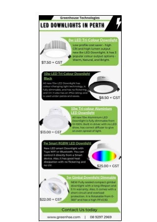 LED Downlights in Perth By Greenhouse Technologies | PDF