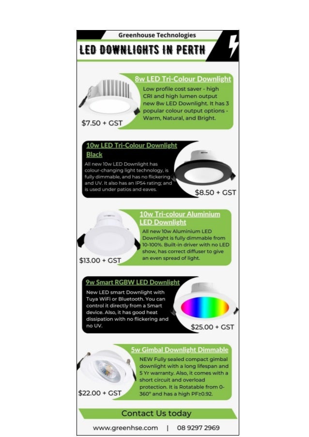 LED Downlights in Perth By Greenhouse Technologies | PDF