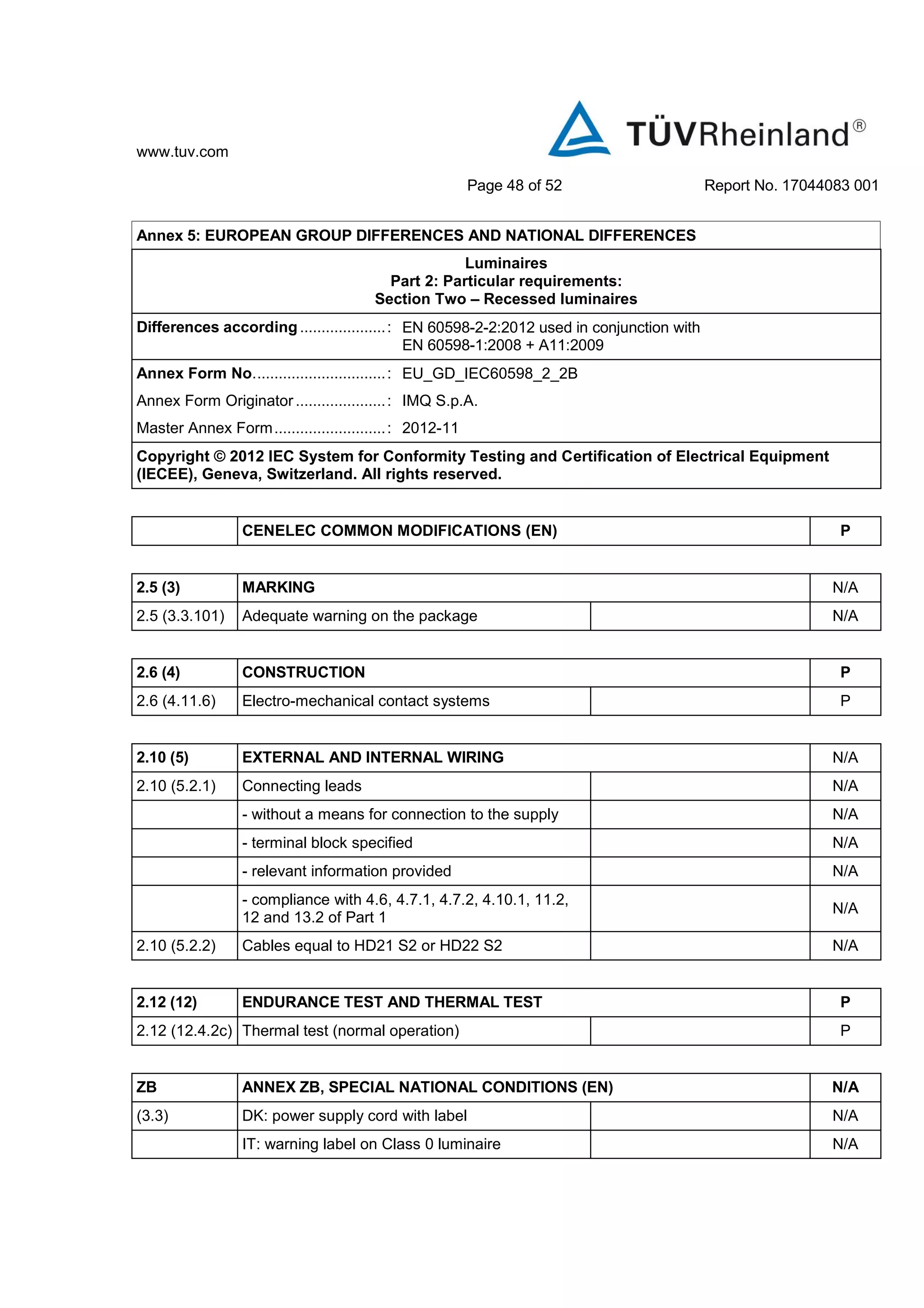 Led downlight tuv gs test report | PDF