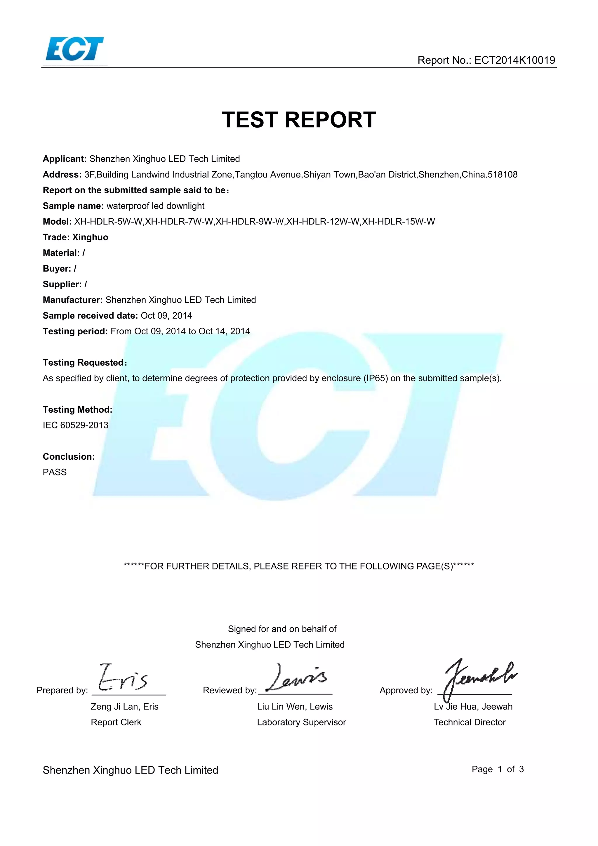 Led downlight waterproof test | PDF | Weather | Science