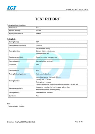 Led downlight waterproof test | PDF