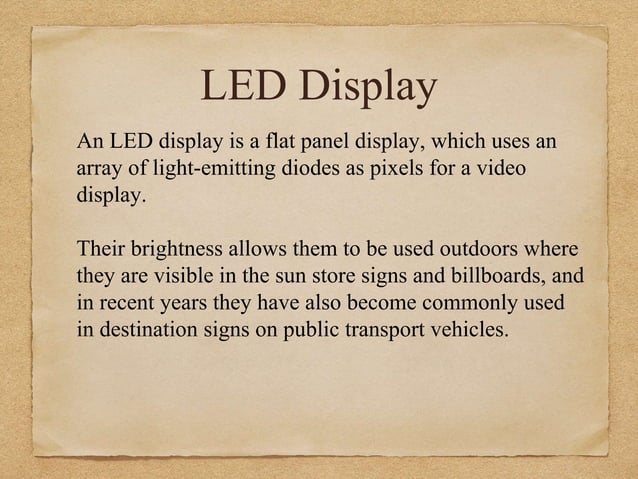 LED Display | PPTX