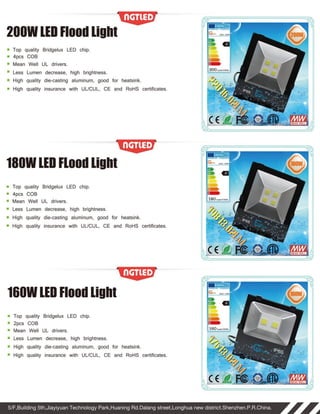 Led flood light catalogue -www.ngtlight.com