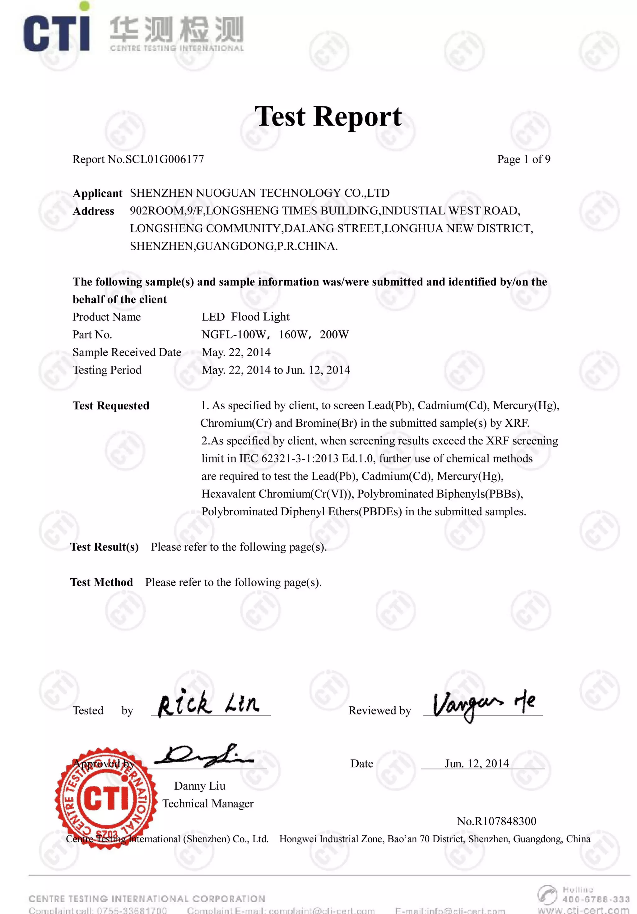 Led flood light rohs certificate | PDF