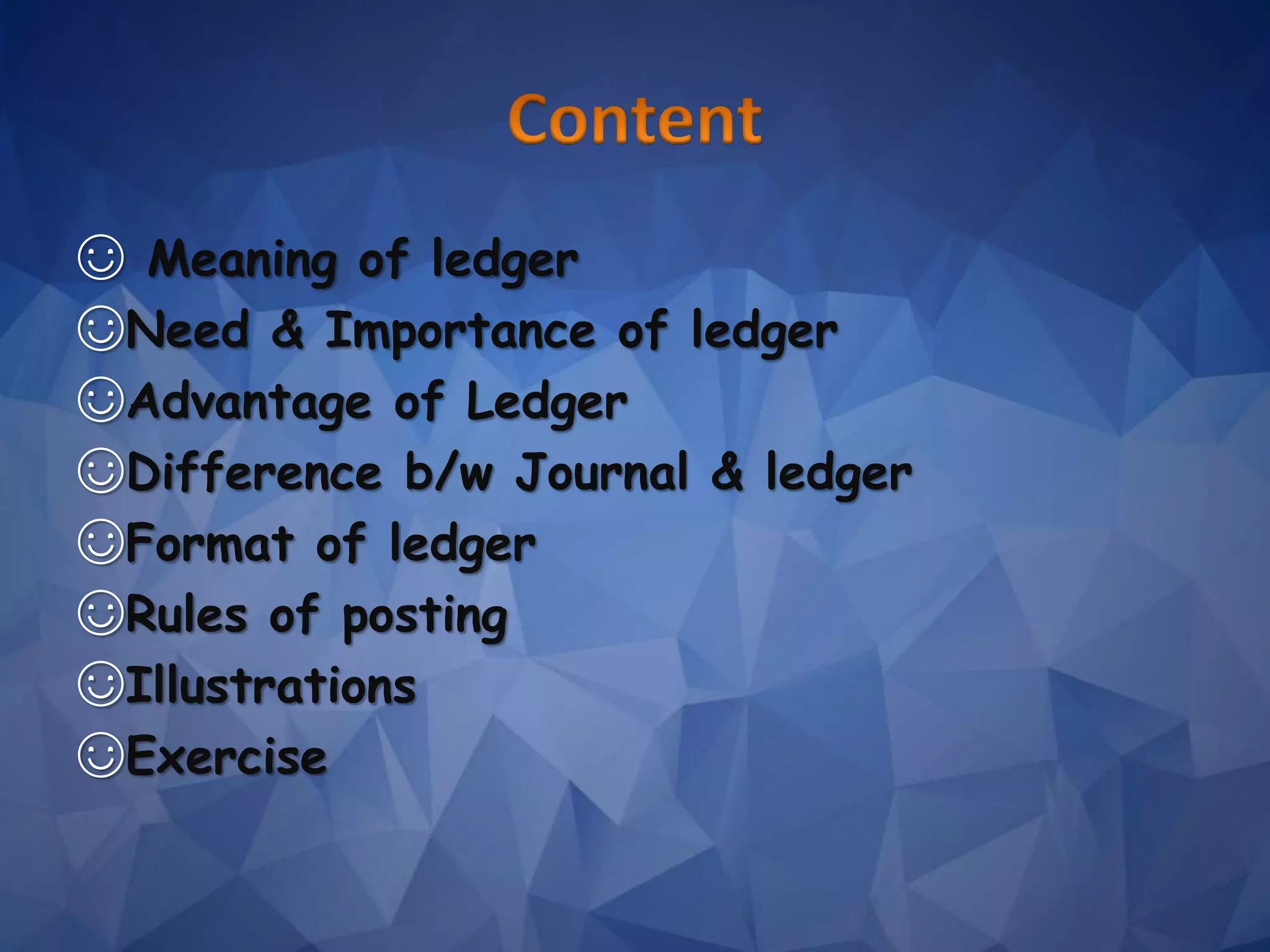 Ledger in financial accounting (11th commerce) | PPTX