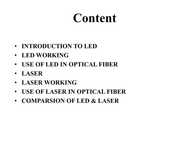 LED and LASER source in optical communication | PPTX