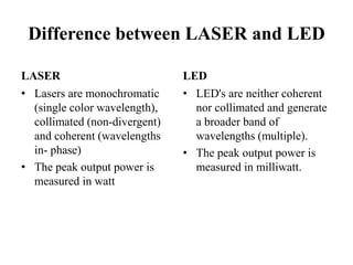 LED & LASER sources of light | PPTX