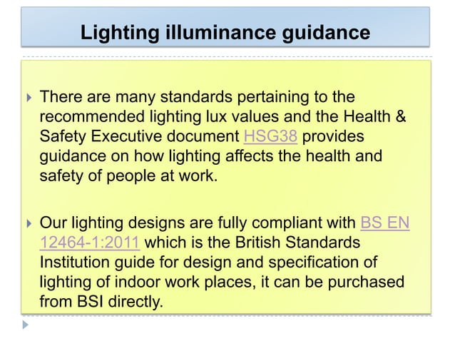 Led Lighting (CIBSE Code for Interior Lighting, 1994) | PPTX | Interior ...