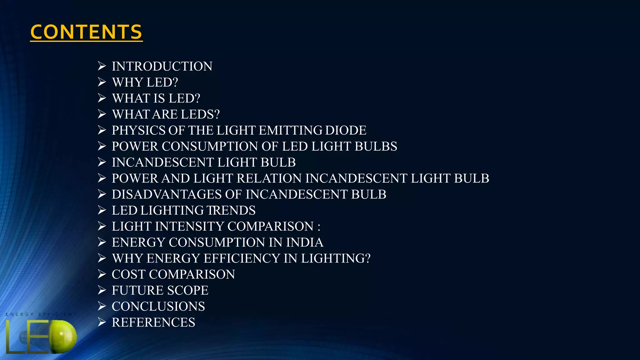 Led lighting for energy efficiency | PPTX