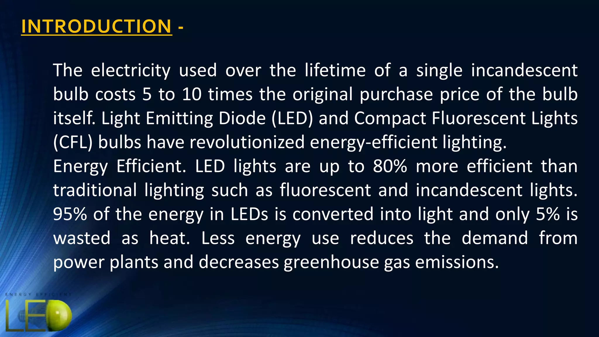 Led lighting for energy efficiency | PPTX