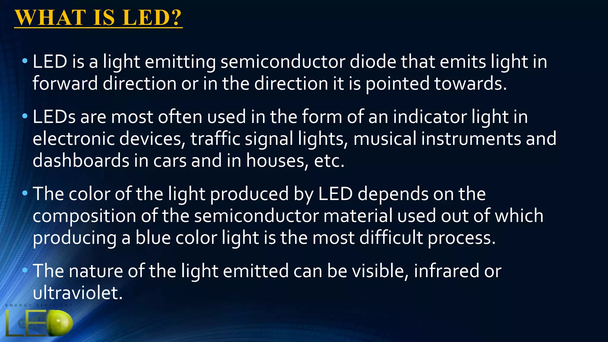 Led lighting for energy efficiency | PPTX