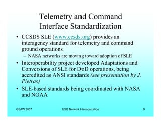 Harmonization of US Government Satellite Ground Systems | PPT