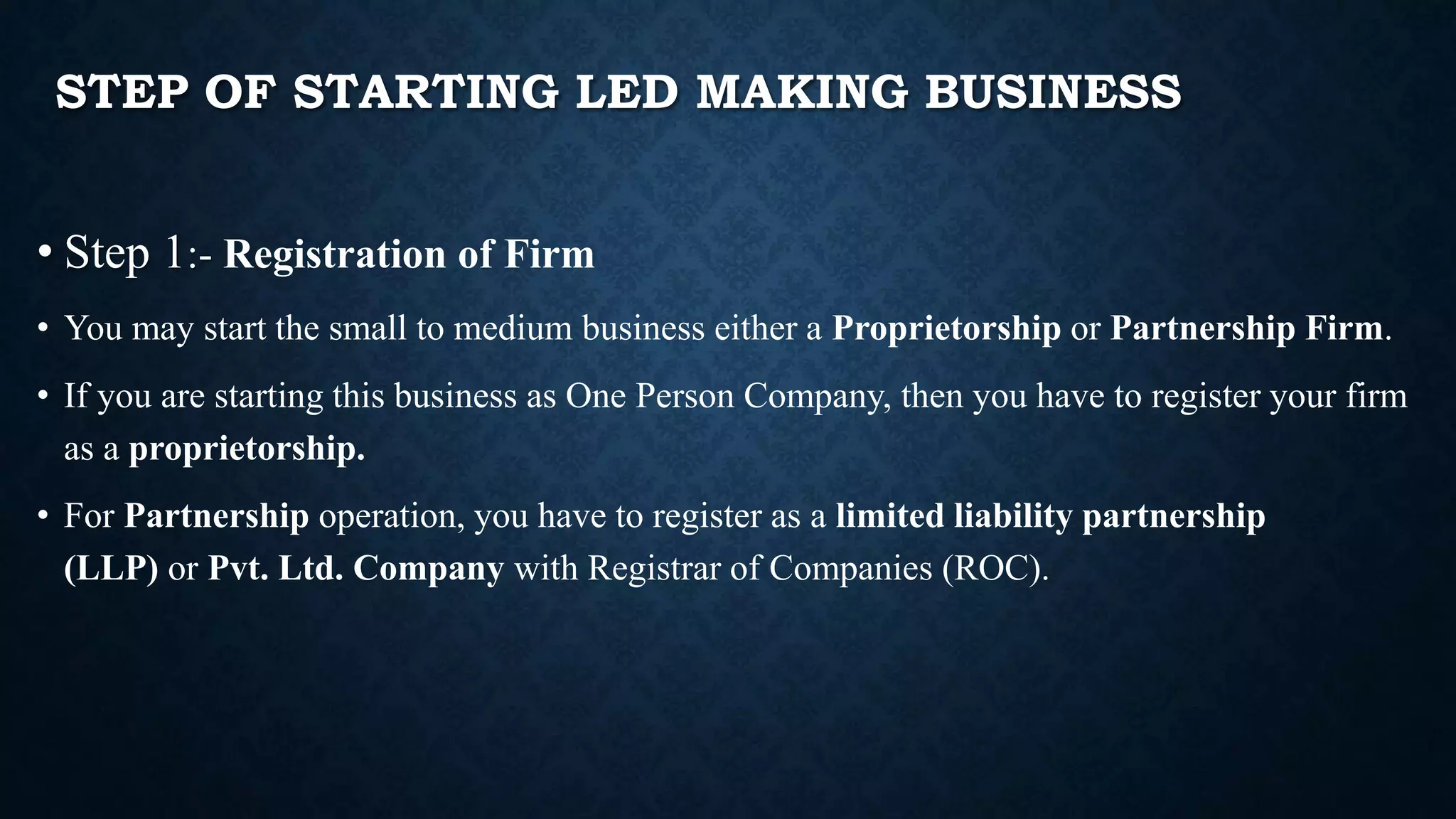 Led making business | PPTX