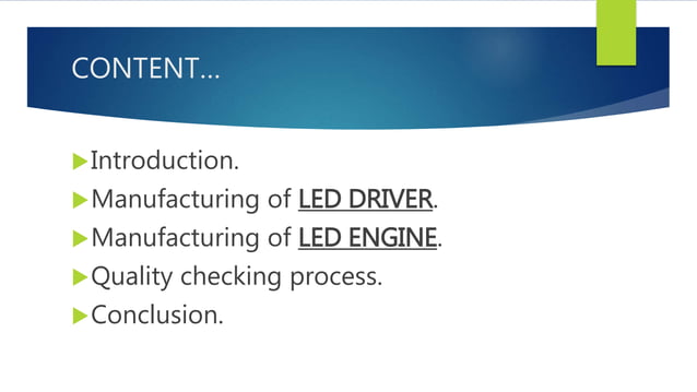 LED LAMP,INDUSTRIAL LED,PRODUCTION PROCESS OF LED,MODERN LIGHTING | PPT