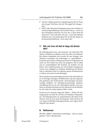 Ledningssystem för IT-tjänster ISO/IEC 20000 | PDF