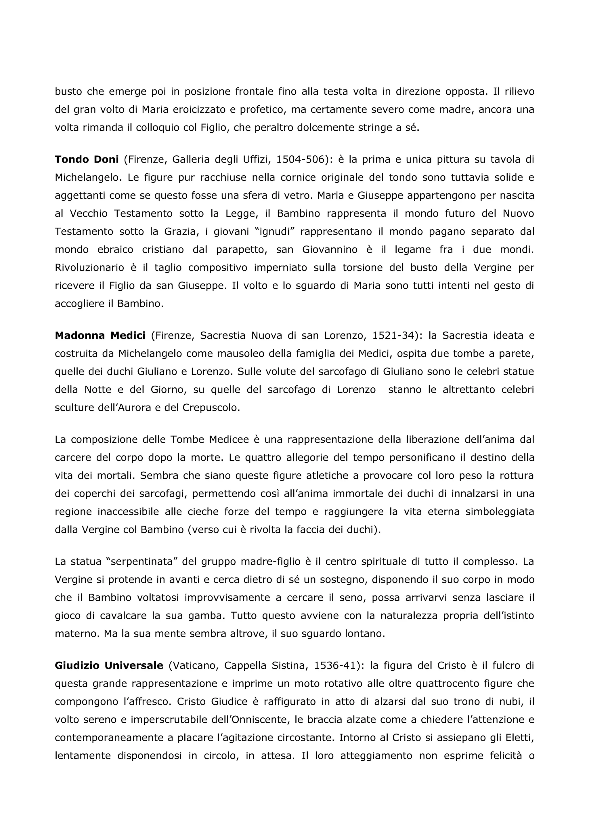 Le donne di michelangelo | DOC