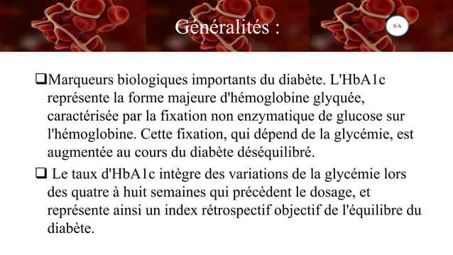 Le dosage de l’hémoglobine glyquée (hb a1c)
