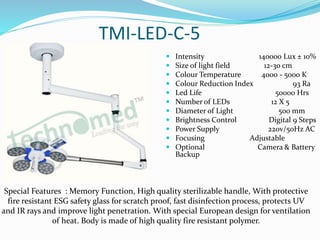 Technomed Led ot light catalog | PPTX | Cameras and Camcorders ...