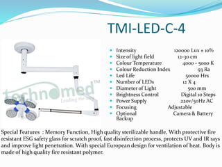 Technomed Led ot light catalog | PPTX | Cameras and Camcorders ...