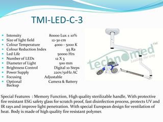 Technomed Led ot light catalog | PPTX | Cameras and Camcorders ...