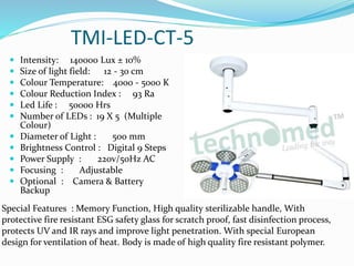 Technomed Led ot light catalog | PPTX | Cameras and Camcorders ...