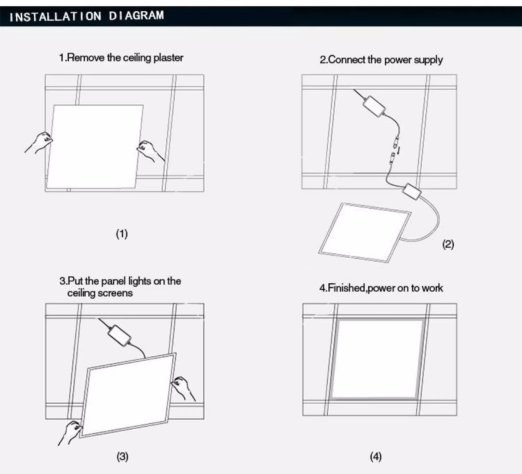 Led panel light installation diagram image | PDF