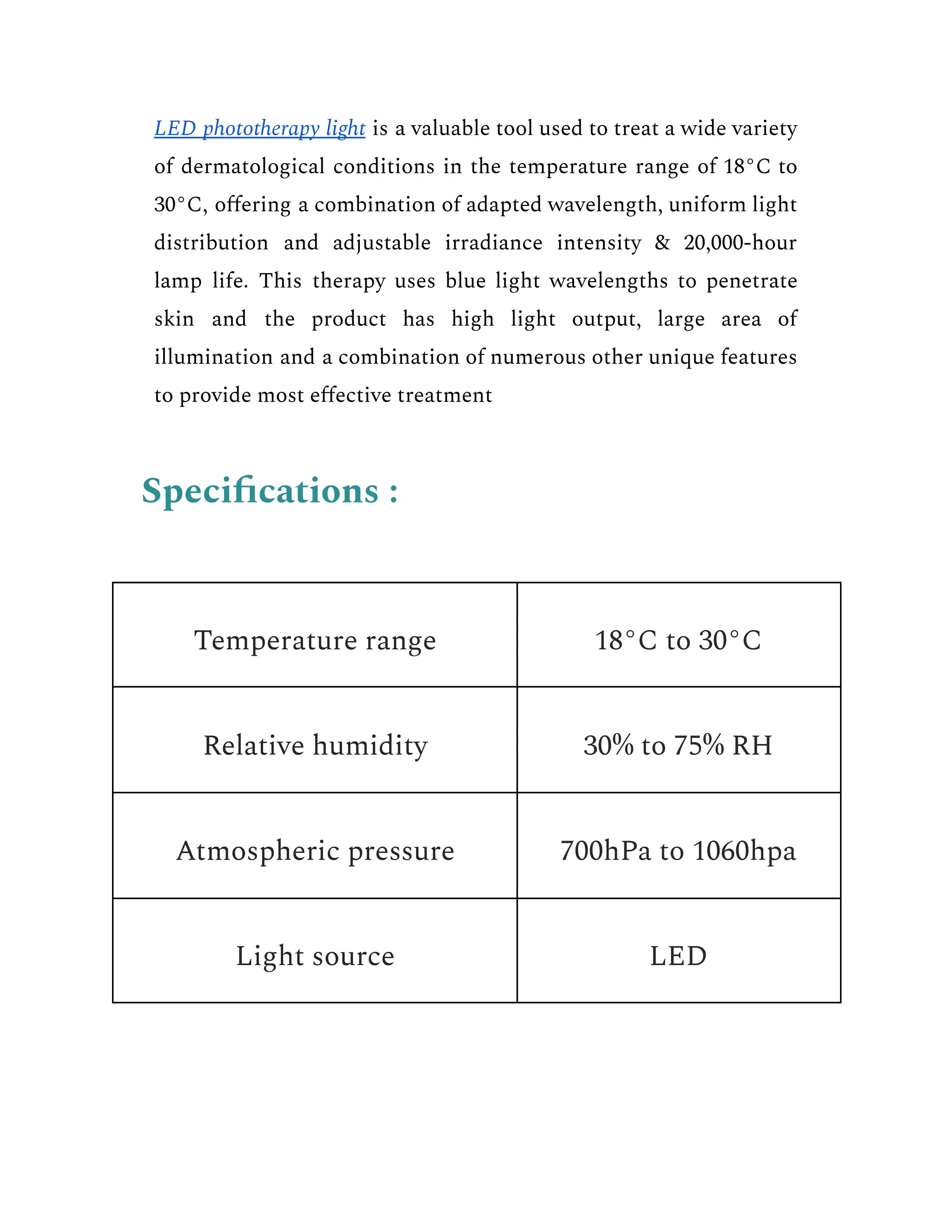 LED phototherapy light | PDF