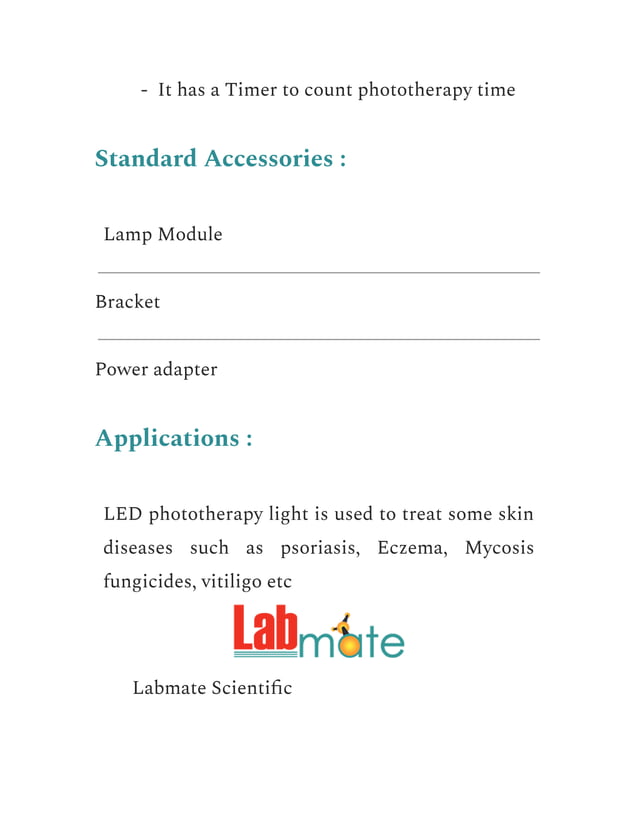 LED phototherapy light | PDF