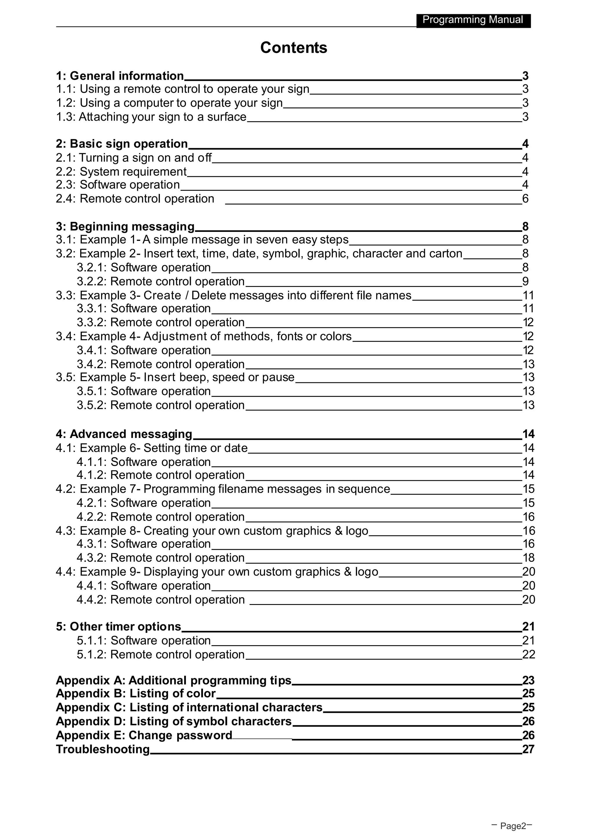 Leadleds Brand Remote led sign board manual | PDF