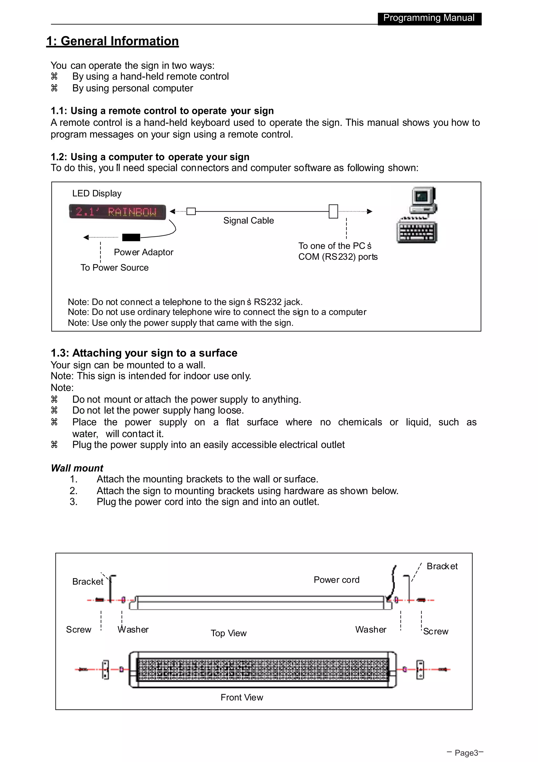 Leadleds Brand Remote led sign board manual | PDF