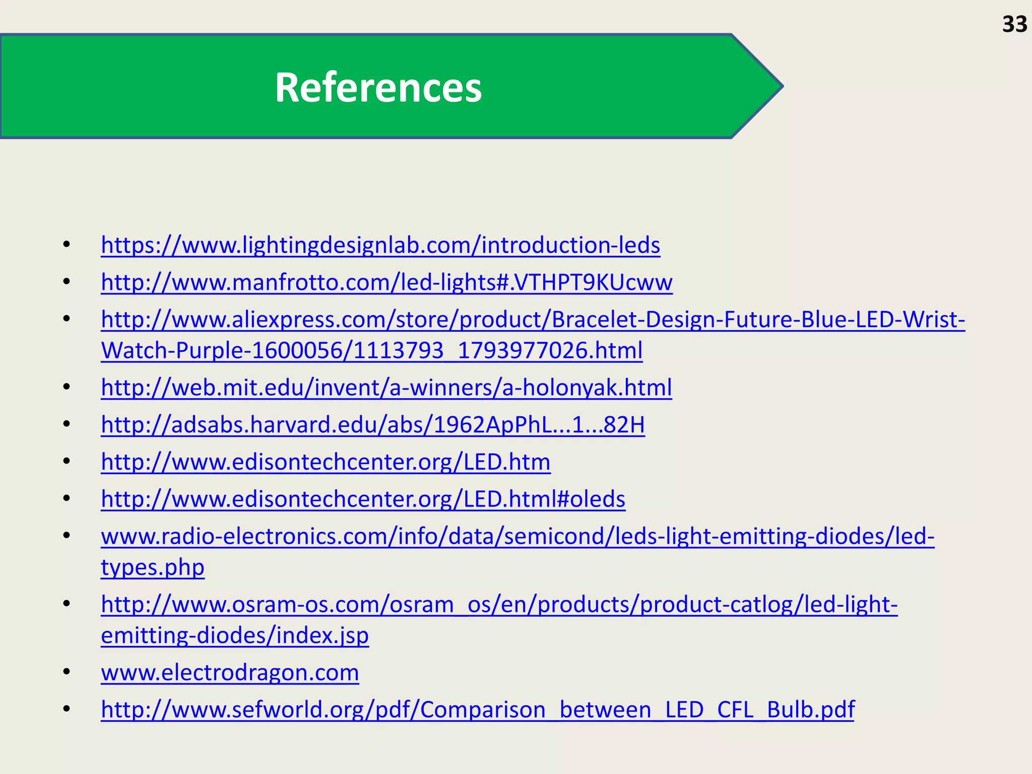 LED's Presentation | PPTX
