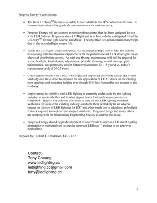 Led Street Light Test Project Report | PDF | Power and Energy Industry ...