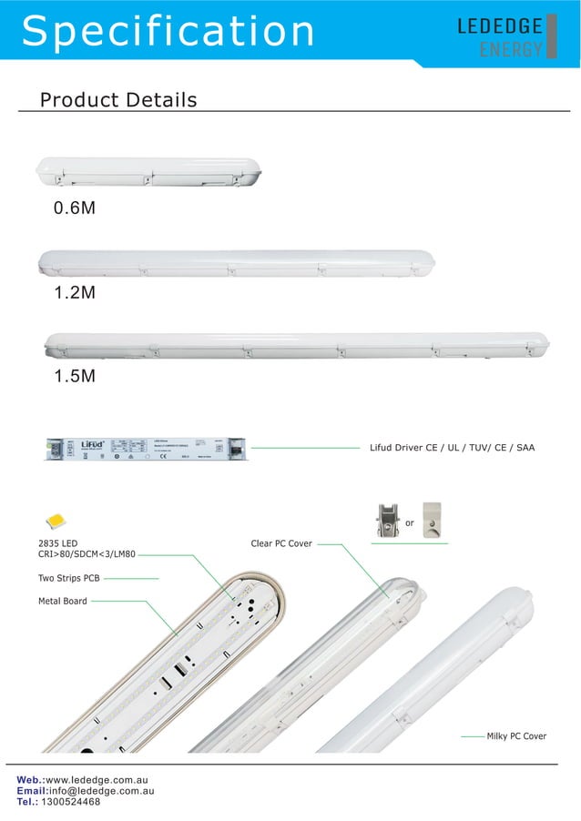 LED Tri Proof Light data_sheet | PDF
