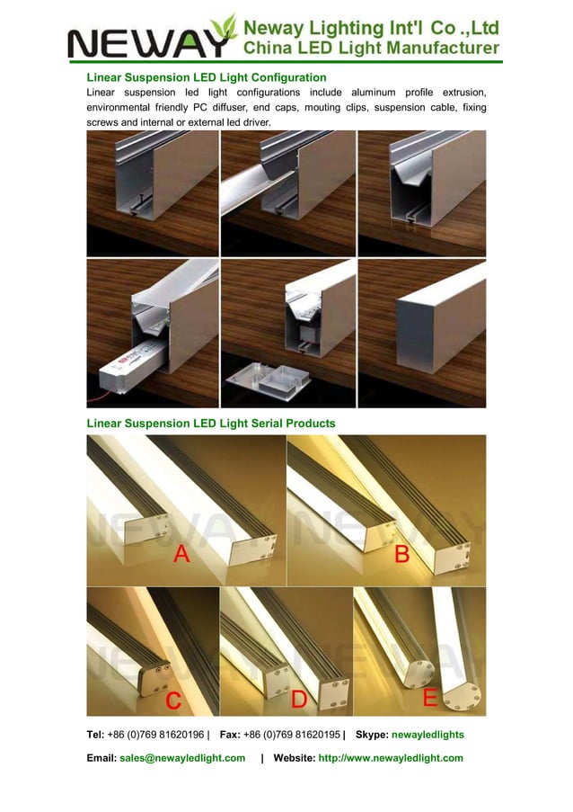 Led tube lights linear, suspended profiles aluminum light linear ...