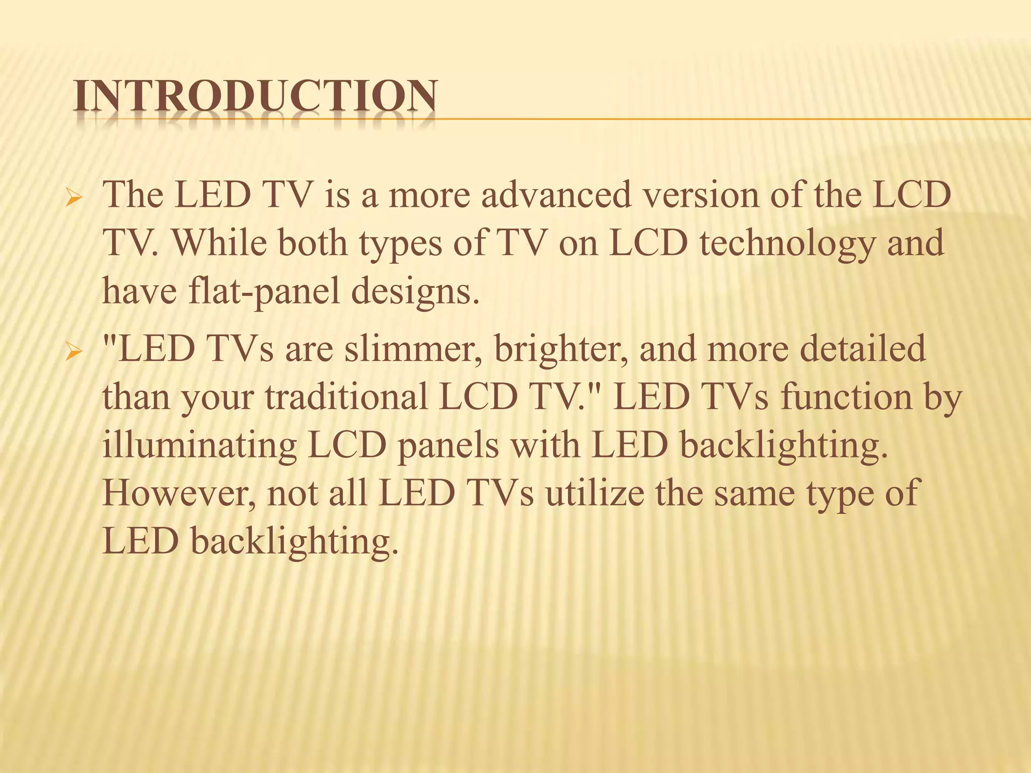 Led tv electronics | PPTX