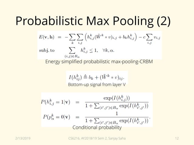 Convolutional Deep Belief Nets By Lee H 2009 Ppt