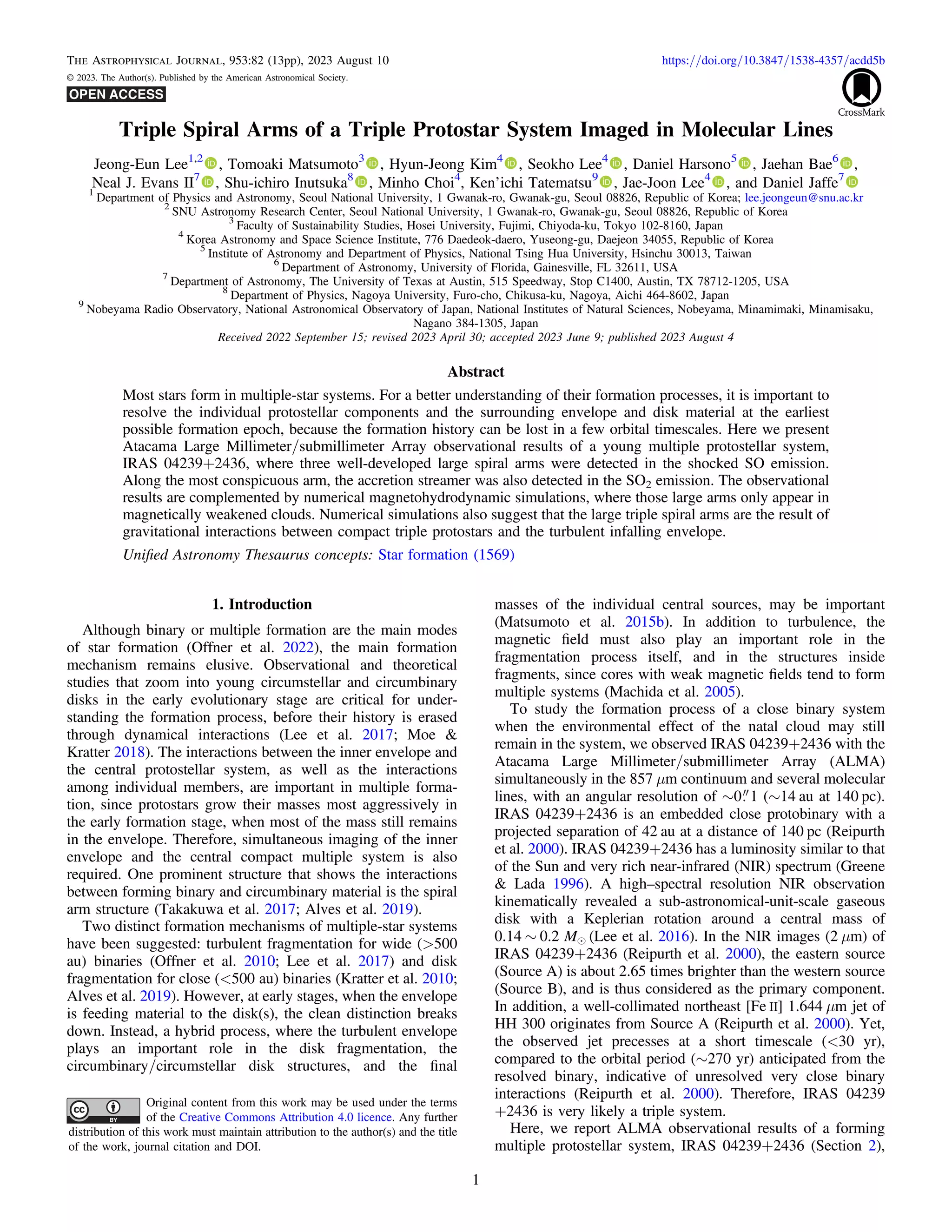 Triple Spiral Arms of a Triple Protostar System Imaged in Molecular ...