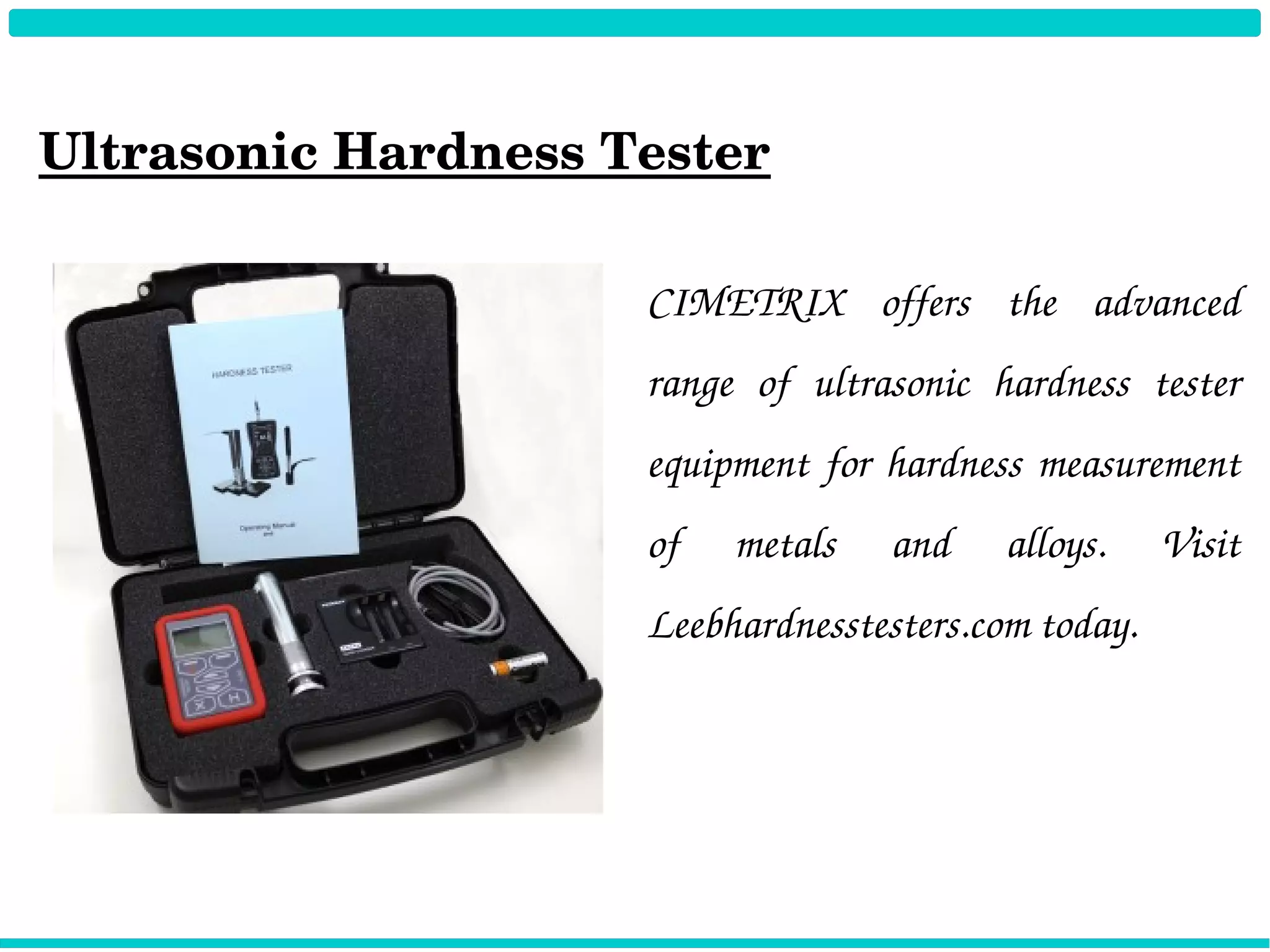 Ultrasonic Hardness Tester | PDF