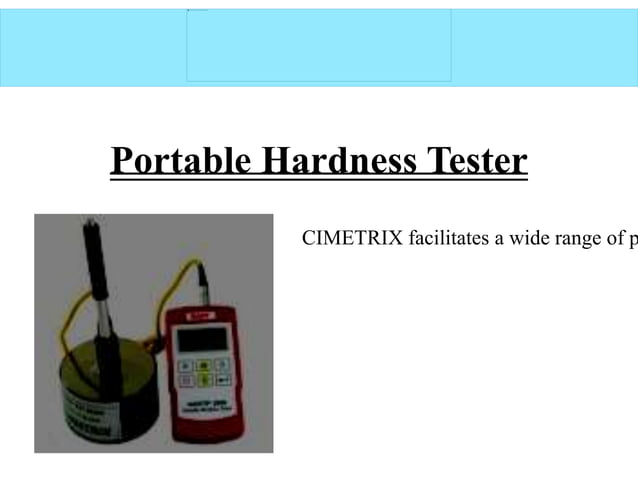 Hand Held Hardness Tester | PPT