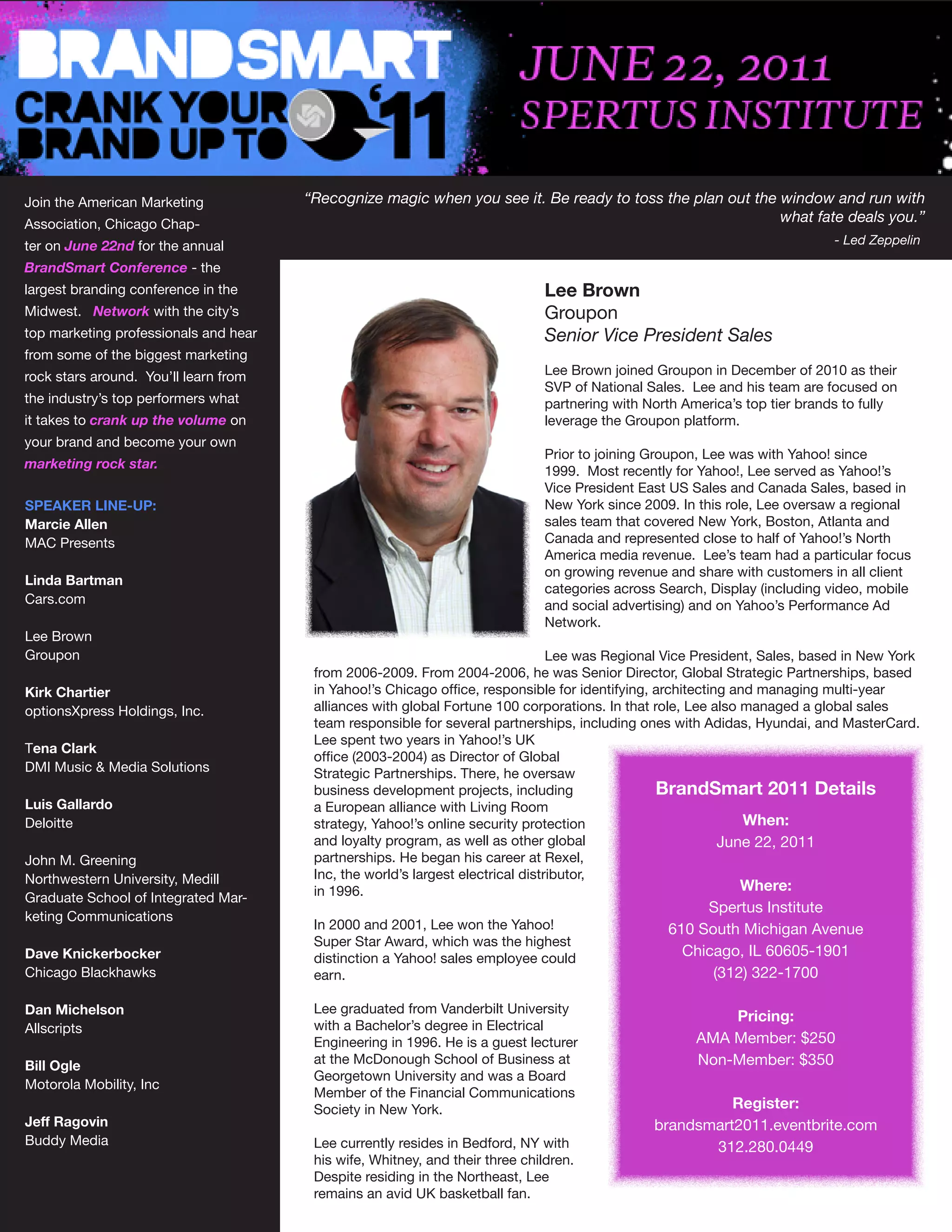 BrandSmart Speaker - Lee Brown | PDF