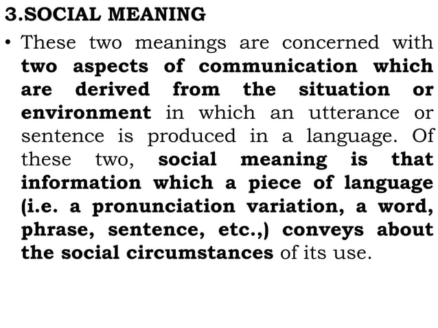 LEECH'S SEVEN TYPES OF MEANING | PPTX