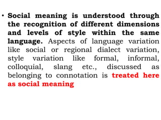 LEECH'S SEVEN TYPES OF MEANING | PPTX