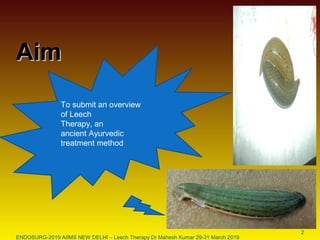 Leech therapy overview Dr Mahesh Kumar cbpacs New Delhi | PPT