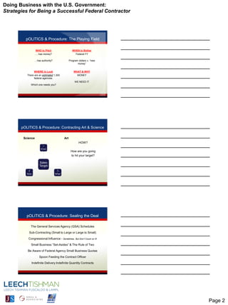FED GOV CON - Strategies for Success in Government Contracting | PDF