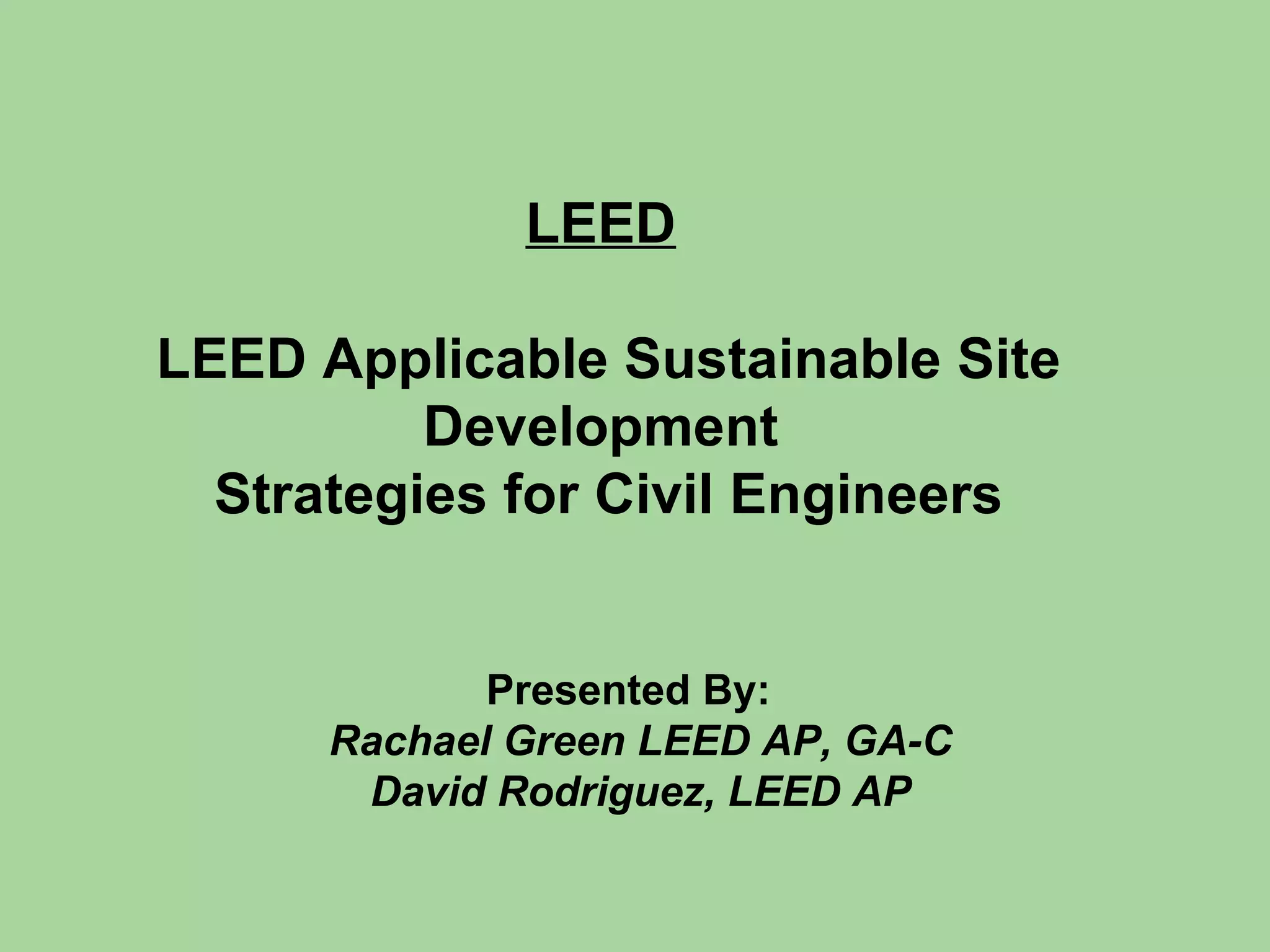 Leed Civil Engineering Strategies | PPT