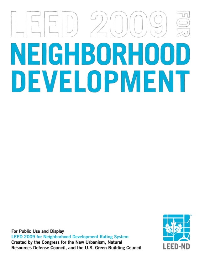 Leed 2009 for neighborhood development rating system | PDF | Environmental Services Industry ...