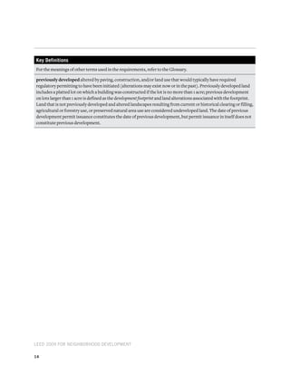 Leed 2009 for neighborhood development rating system | PDF