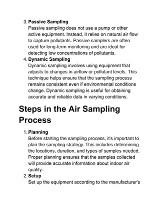 What Types of Equipment and Techniques Are Used for LEED Air Sampling | PDF