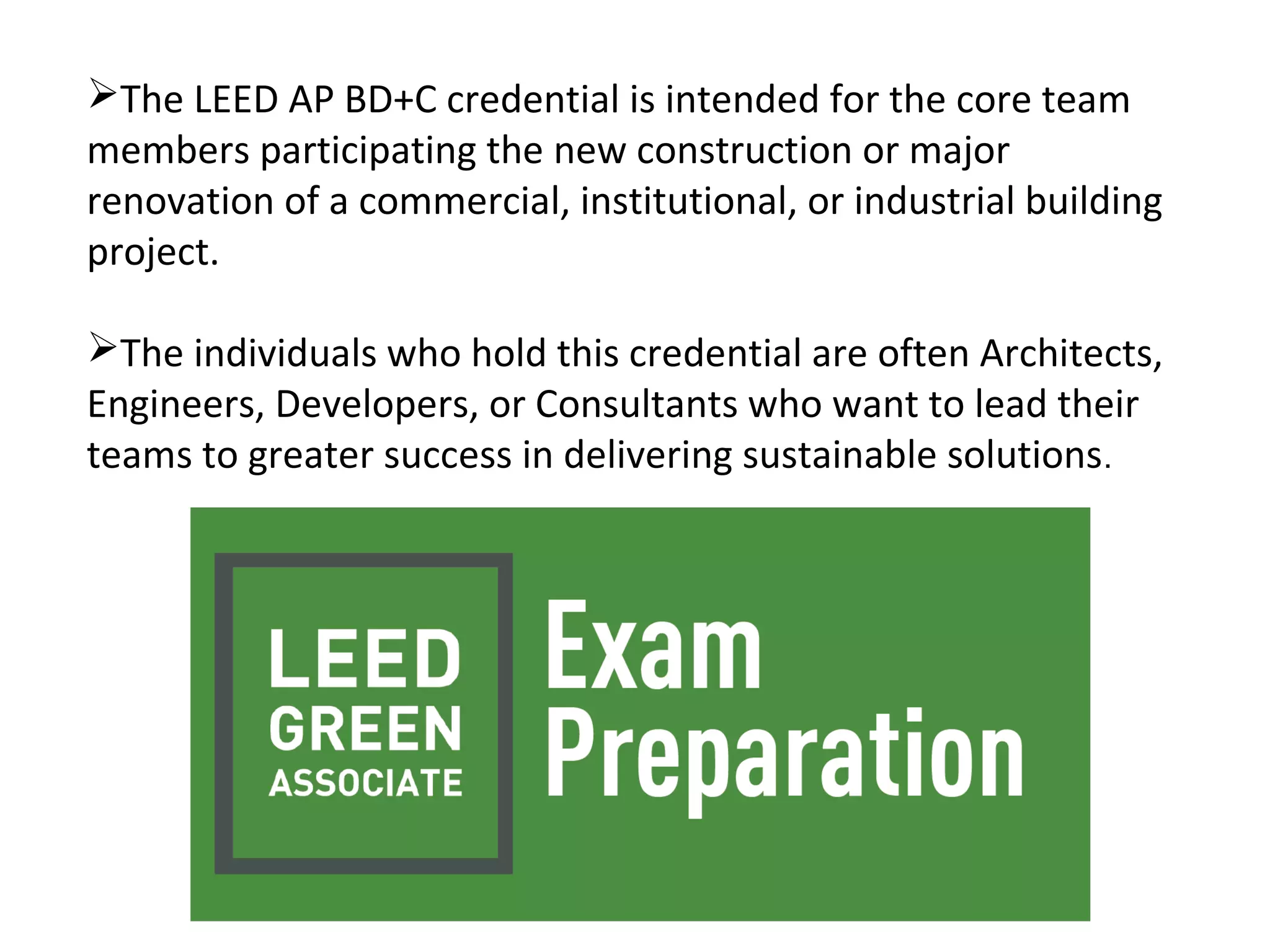 Overview: LEED AP BD+C Exam Preparation | PPT